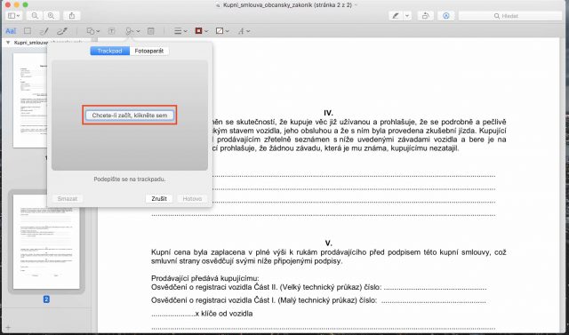 Jak na MacBooku podepsat PDF dokument s pomocí trackpadu – Jablíčkář.cz