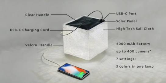 MegaPuff je solární origami powerbanka, která slouží i jako osvětlení ...